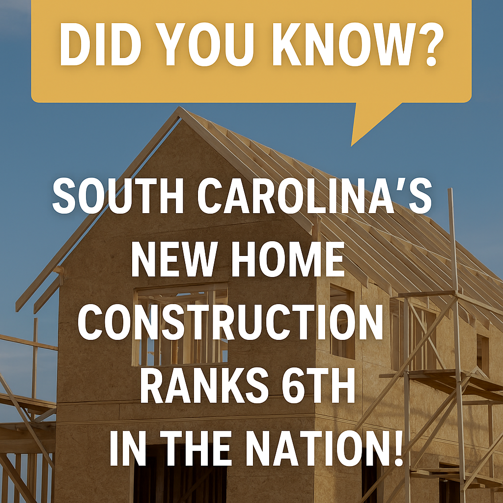 South Carolina New Construction Homes Ranks 6th!